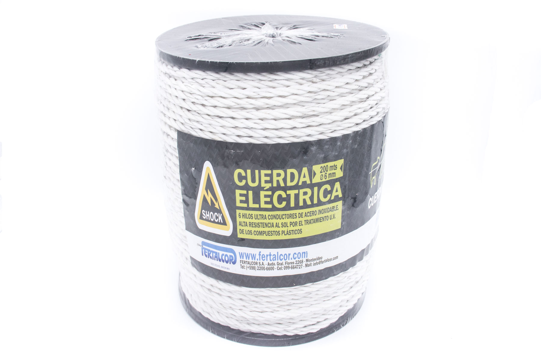 CUERDA ELECTRICA SHOCK 6 MM DIAM CON 6 HILOS DE ACERO INOX ROLLO X